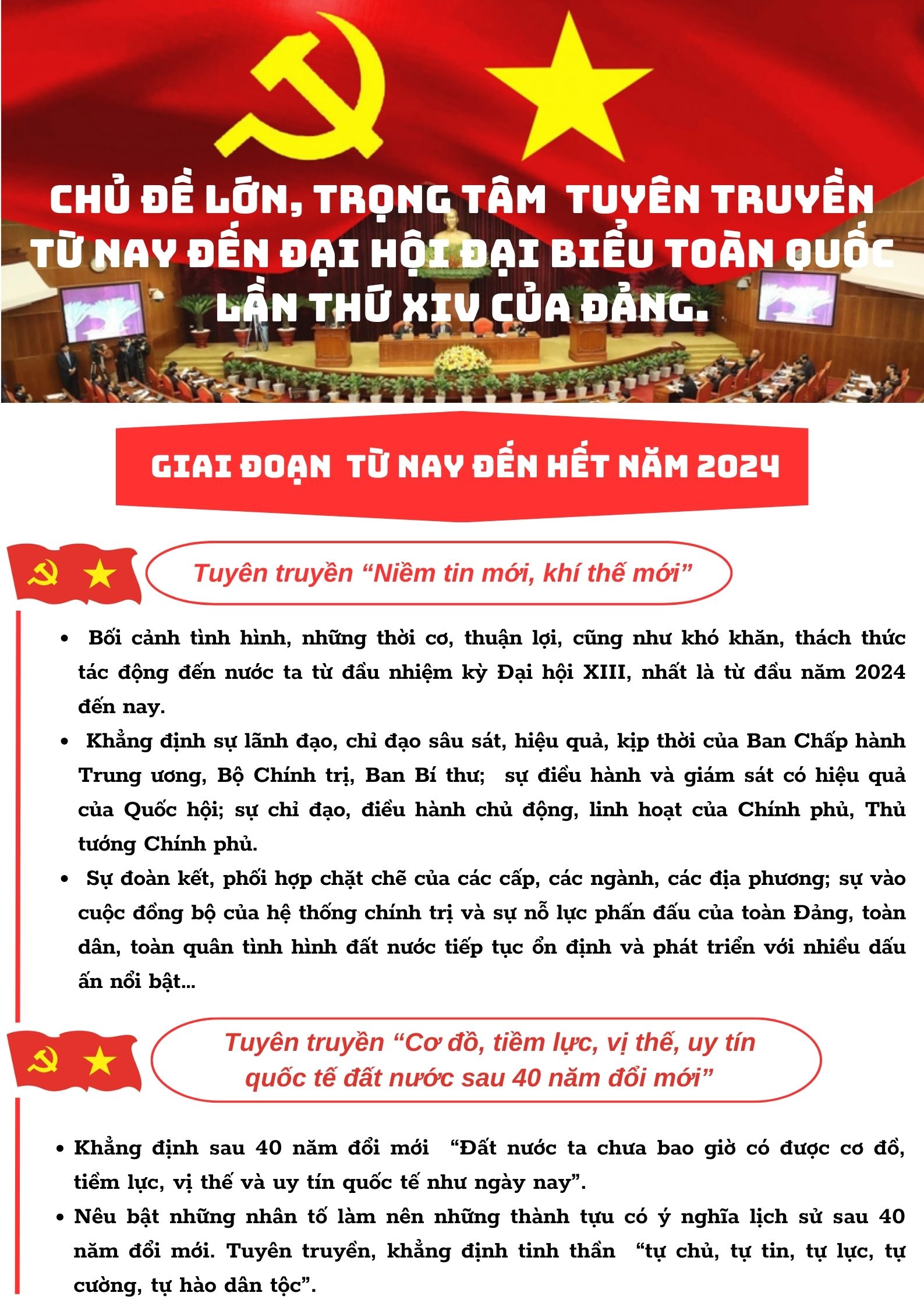Những chủ đề lớn, trọng tâm tuyên truyền từ nay đến Đại hội đại biểu ...